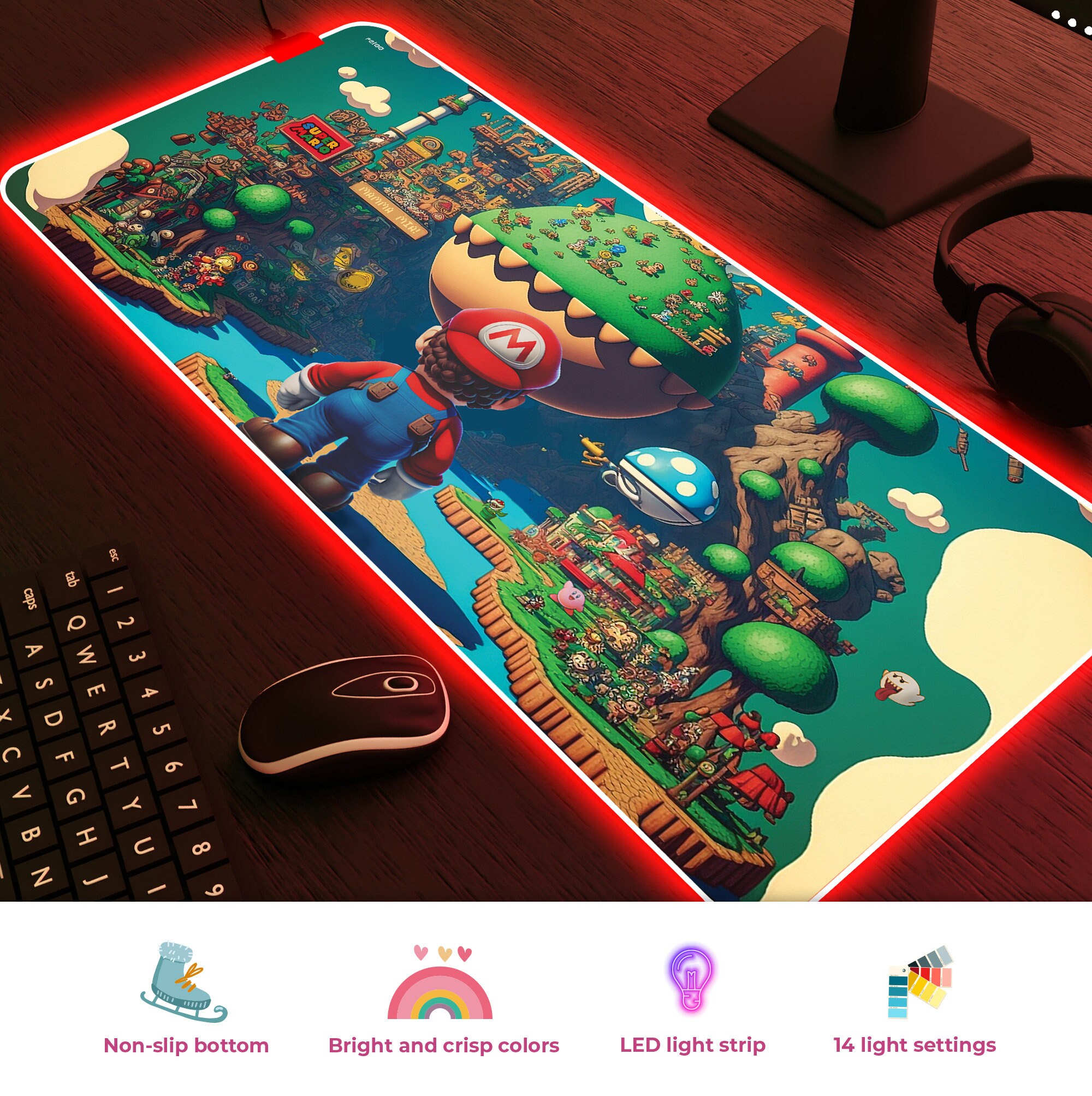 Super Mario - RGB Gaming Desk Mat | Mouse Pad sold by Xolani | SKU ...
