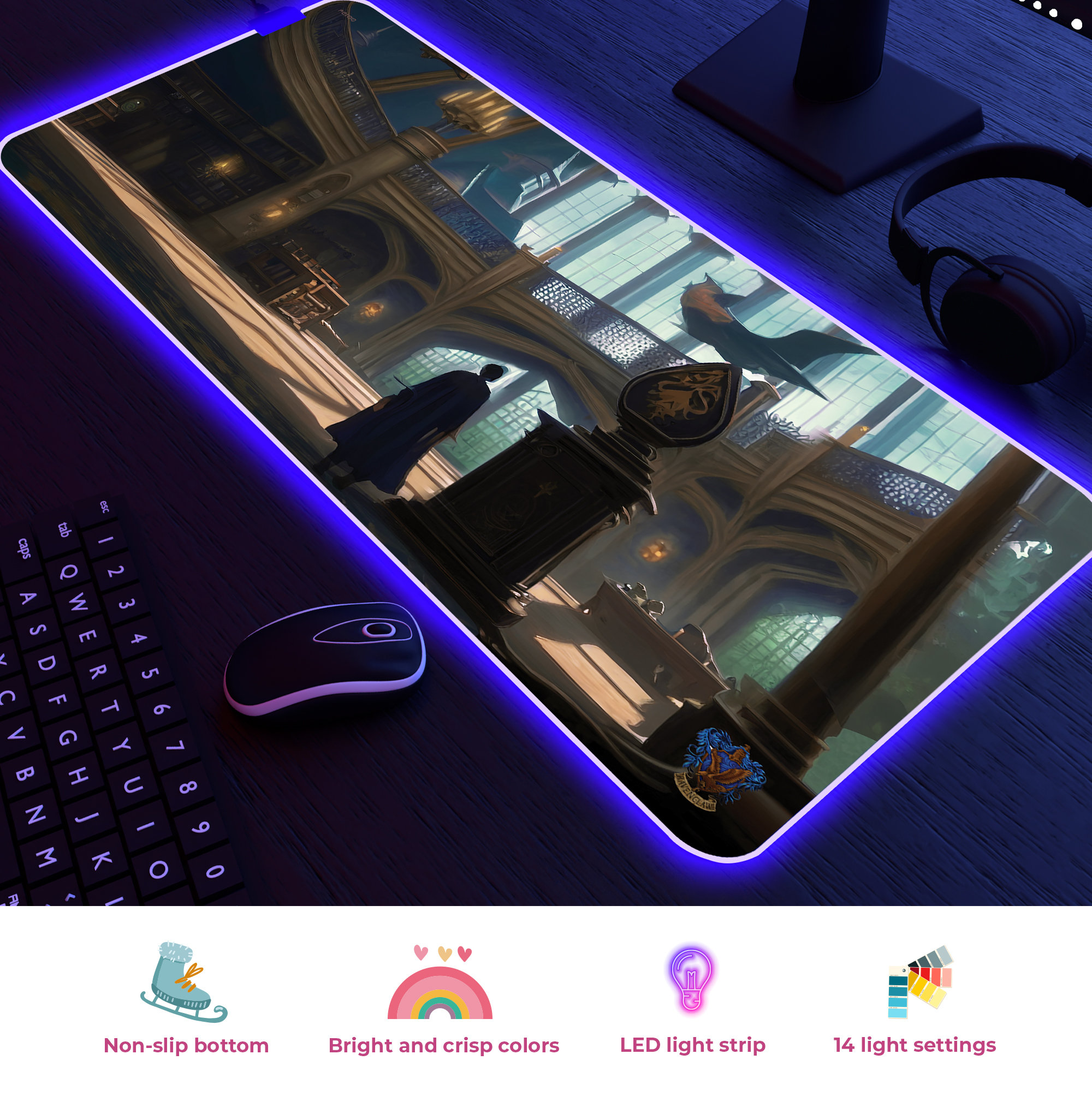 Ravenclaw - Hogwarts Legacy - RGB Gaming Desk Mat | Mouse Pad Designed ...