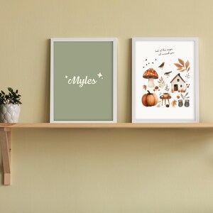 Mushroom Forest Wall Art for Nature Lover Cute Pumpkin Nature Poster ...