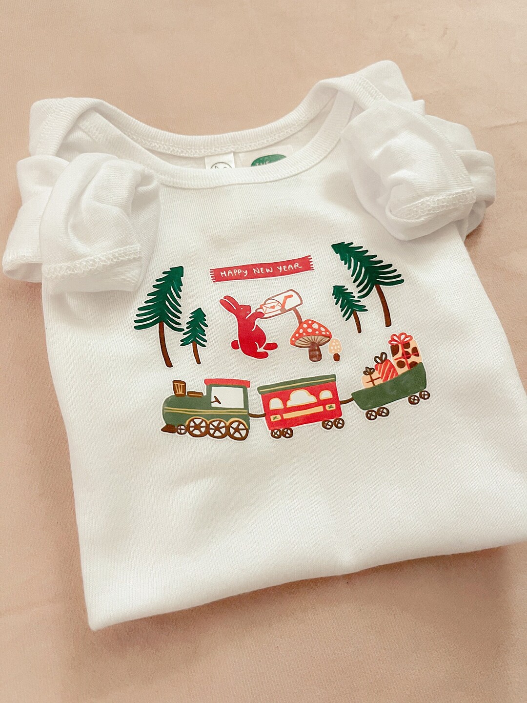 Baby Lunar New Year Rabbit Train Long Sleeve Onesie - Etsy