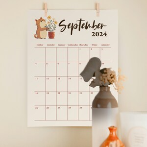 September Calendar for 2024 Calendar for Cat Lover Calendar for Digital ...