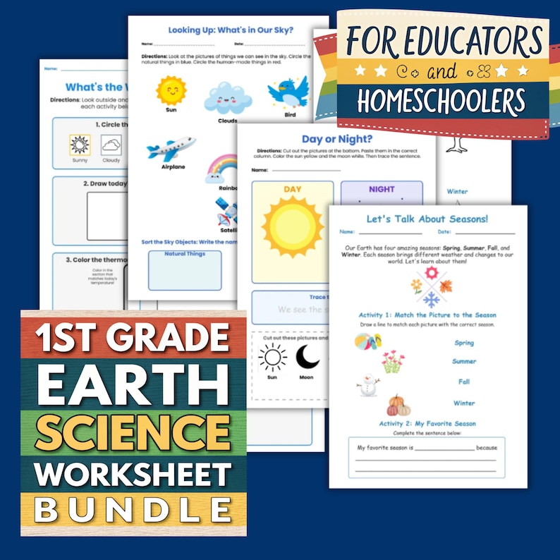 1st Grade Earth Science Worksheets PDF | Homeschool Science Activities ...