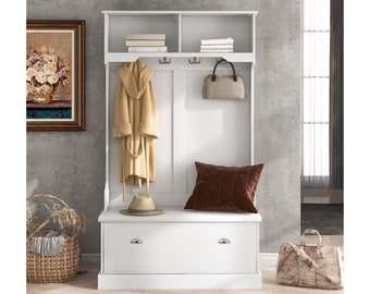 Hall Bench and Coat Rack - Etsy