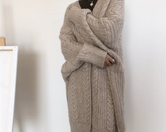 Long Warm Cardigan - Etsy