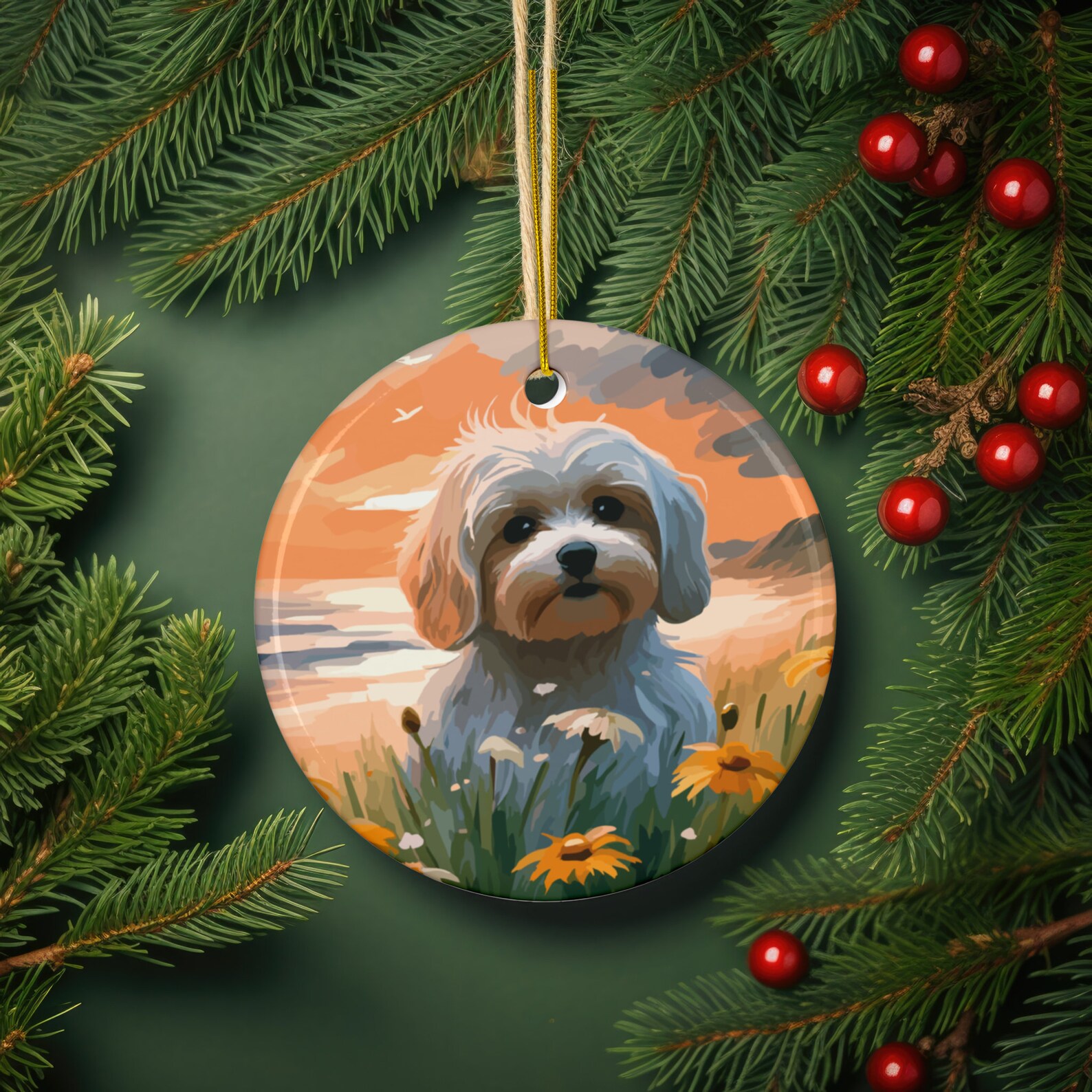 Maltese Dog First Christmas, Holiday Tree Ornament for Maltipoo Lovers ...