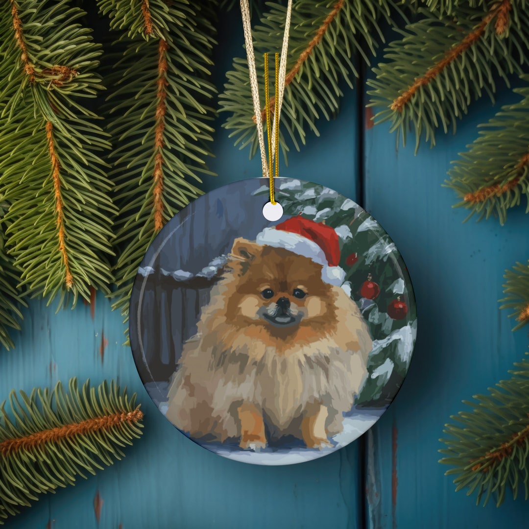 Customizable Christmas POMERANIAN Ornament, Original Dog ORNAMENTS ...