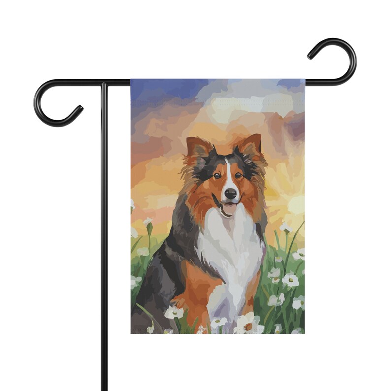 Sheltie Yard Flag, Shetland Sheepdog Garden Art or Pet Remembrance Gift ...