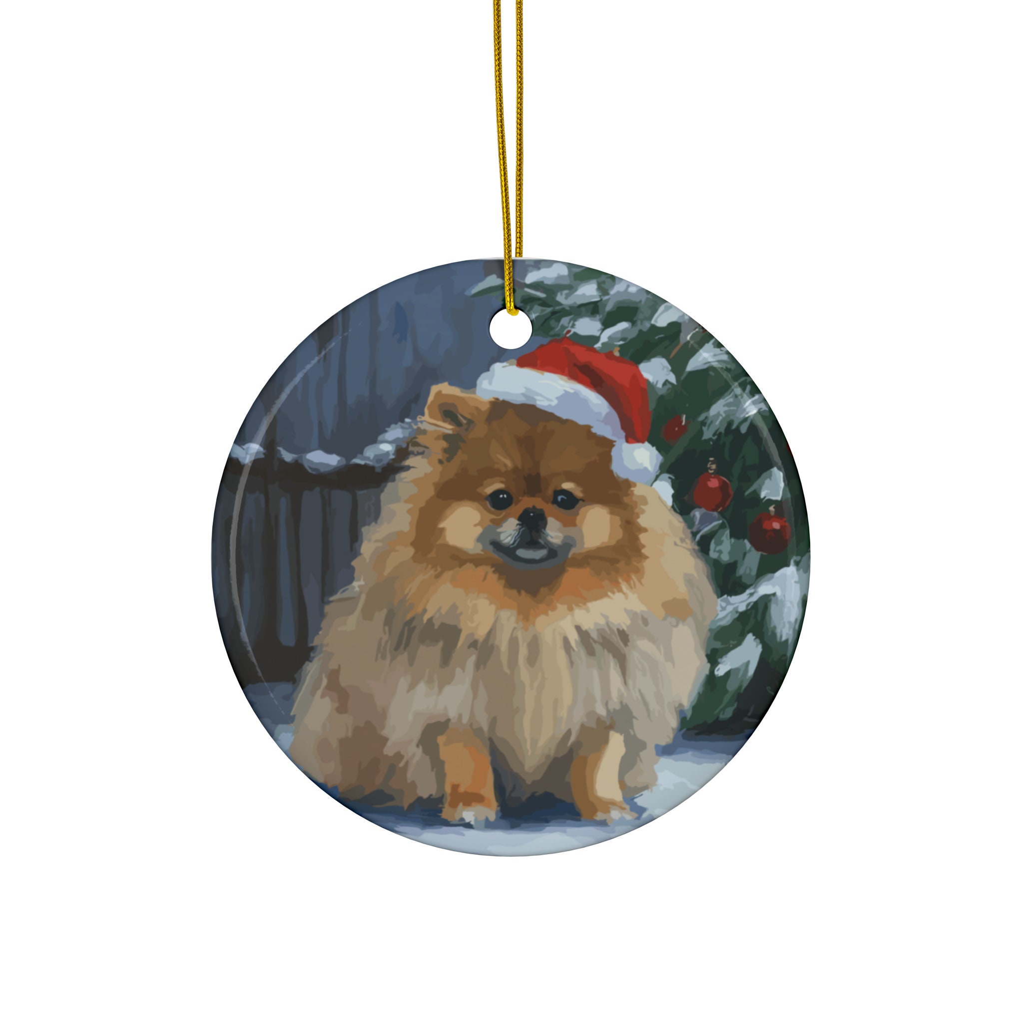 Customizable Christmas POMERANIAN Ornament, Original Dog ORNAMENTS ...