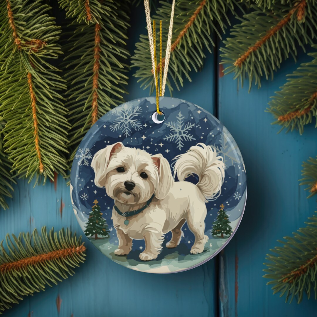MALTESE Dog Holiday Ornament, Maltipoo Memorial & Keepsake Ornaments ...
