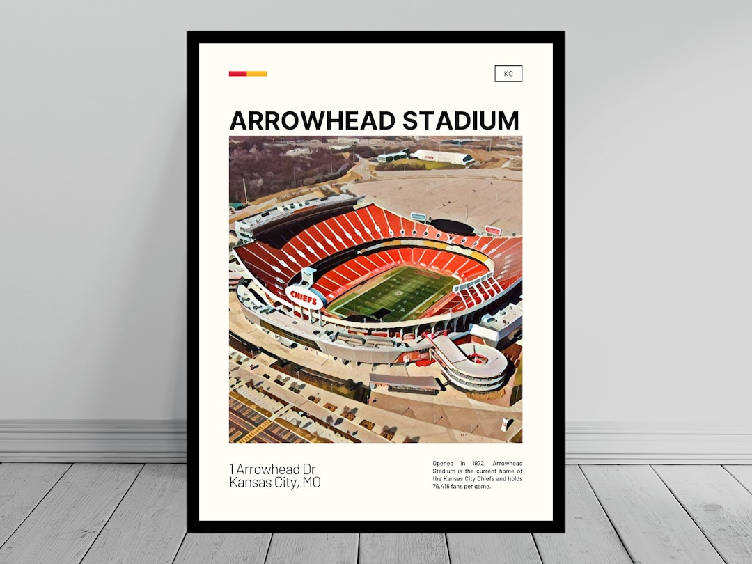 Arrowhead Stadium Poster, Kansas City Chiefs Stadium Poster , Football ...