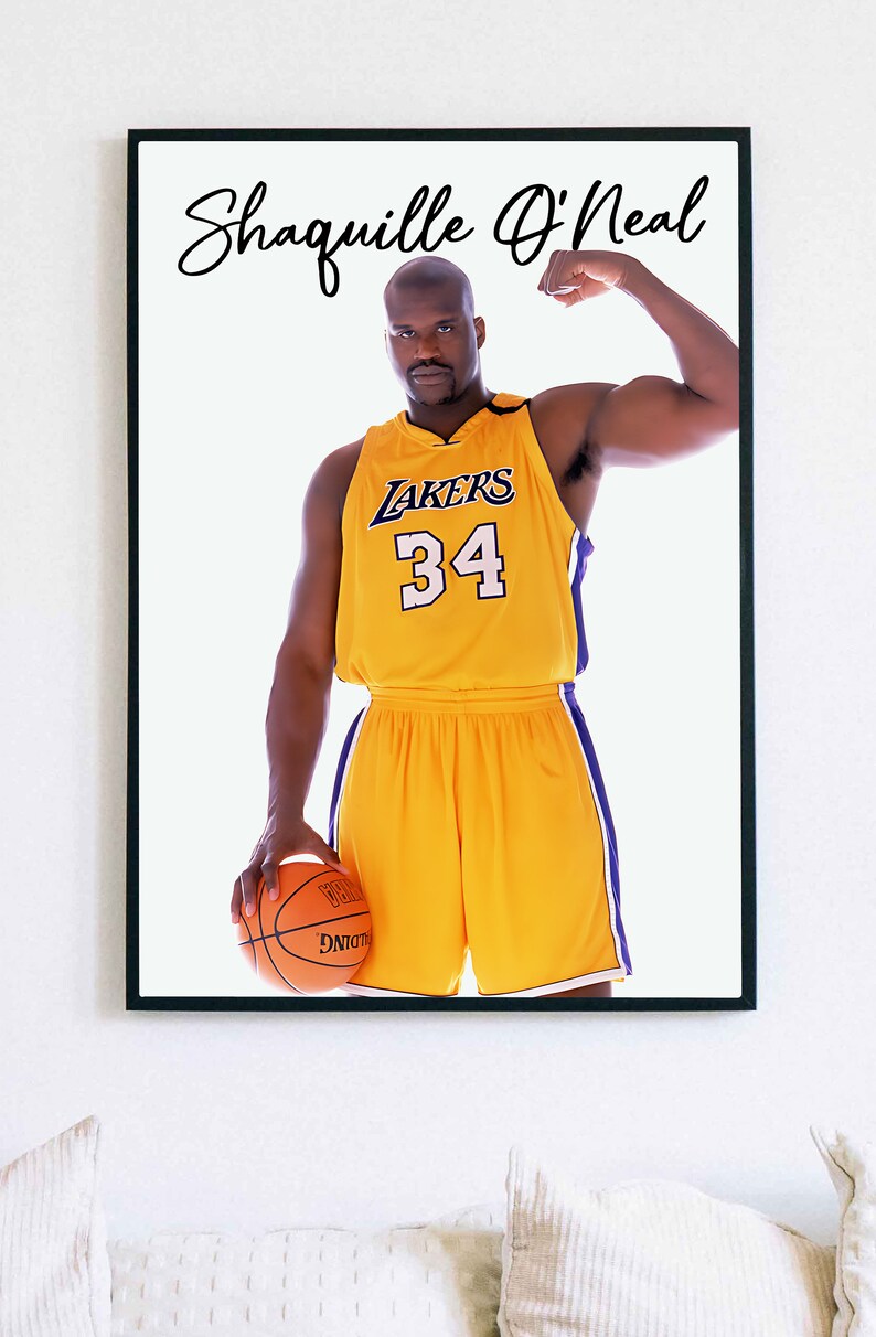 Shaquille O'neal LA Lakers Poster , Minimalist Poster, Sports Poster ...