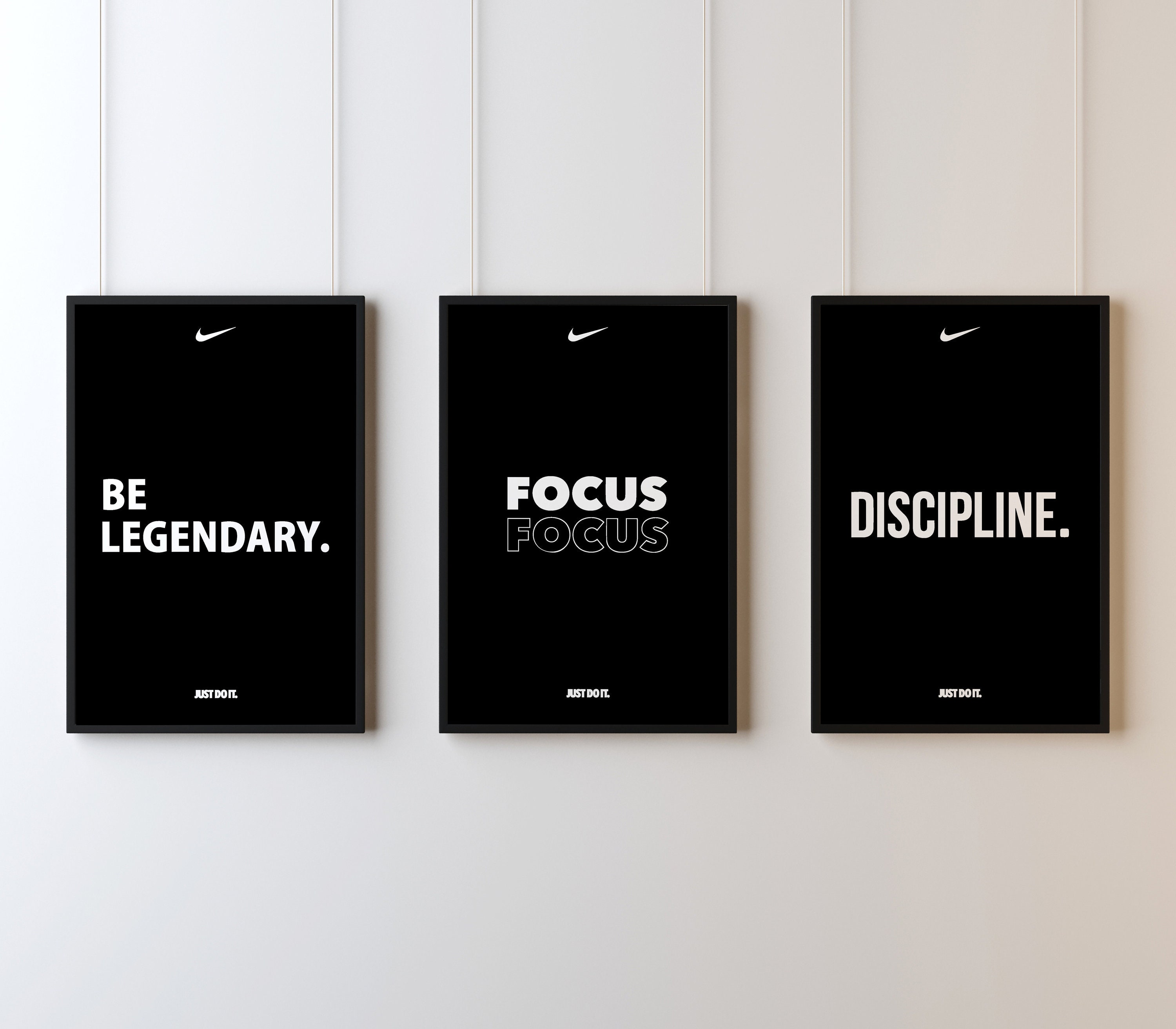 Nike Poster Motivational Quote BLACK DESIGN, Just Do It Poster, Nike ...