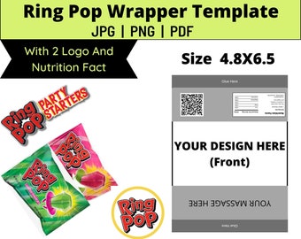 Ring Pop Wrapper Template - Etsy