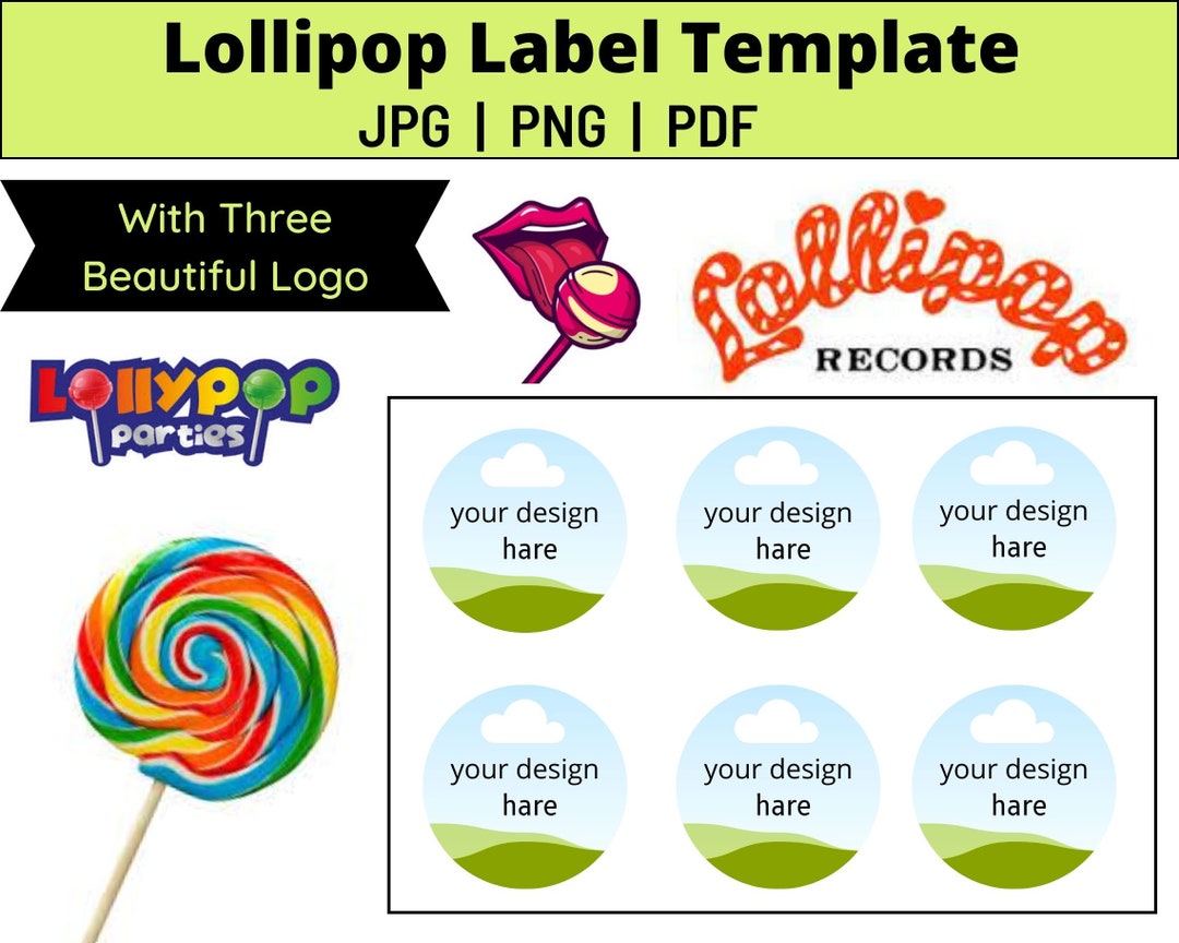 Editable Lollipop Label Template Lollipop Label Template SVG - Etsy