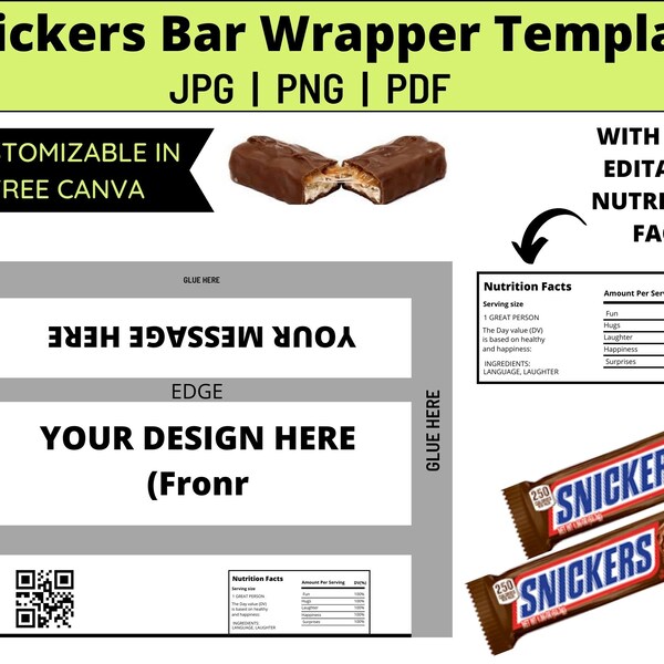 Candy Wrapper Labels - Etsy