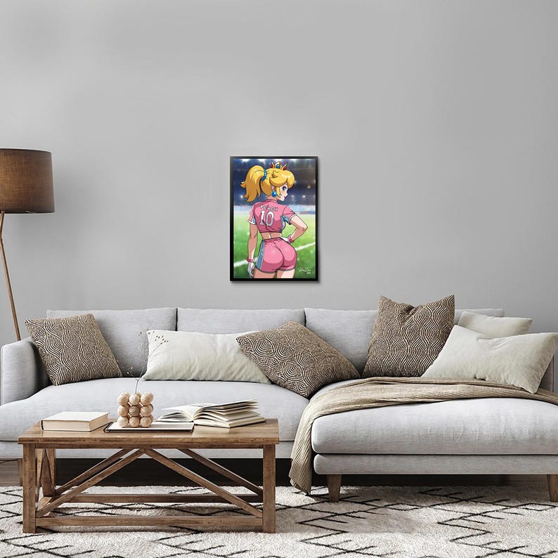 Princess Peach - [super Mario Strikers] Limited Fine Art Print (framed ...