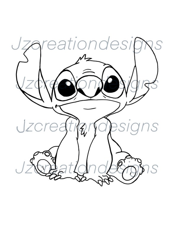 Cute Stitch Outline Drawing