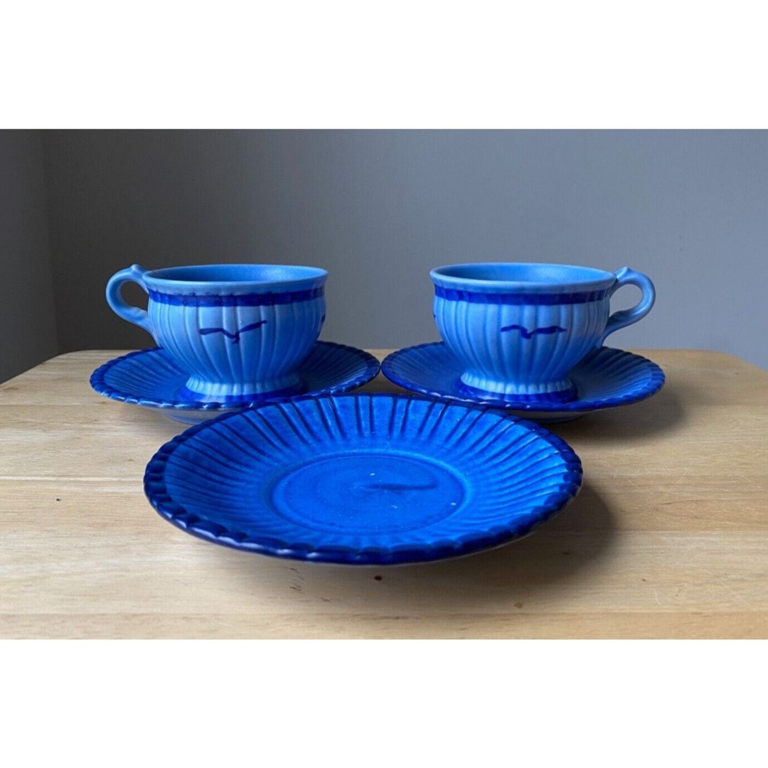 Vintage STANGL NEWPORT Blue Seagulls Cups & Saucers - John O'brien ...