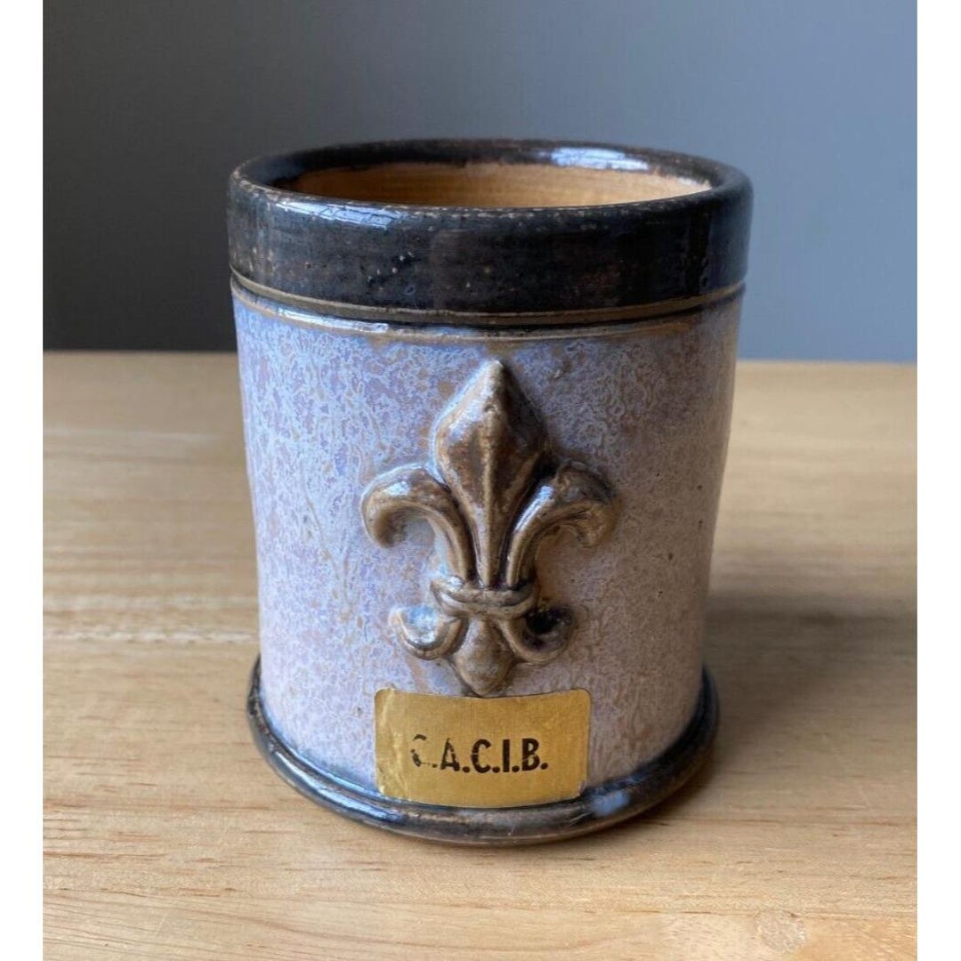 Vintage GRES LOSSON Fleur De Lis Art Pottery Mug #1 - Belgium - VGUC - Etsy