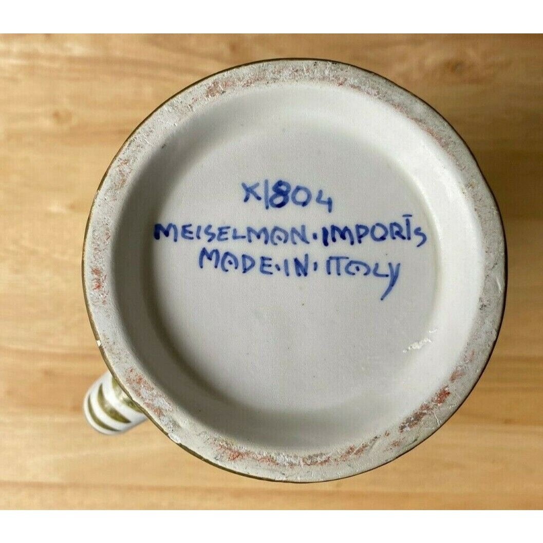 Vintage MEISELMAN IMPORTS ITALY 11.5 Bird Flowers Berries Art Pottery ...