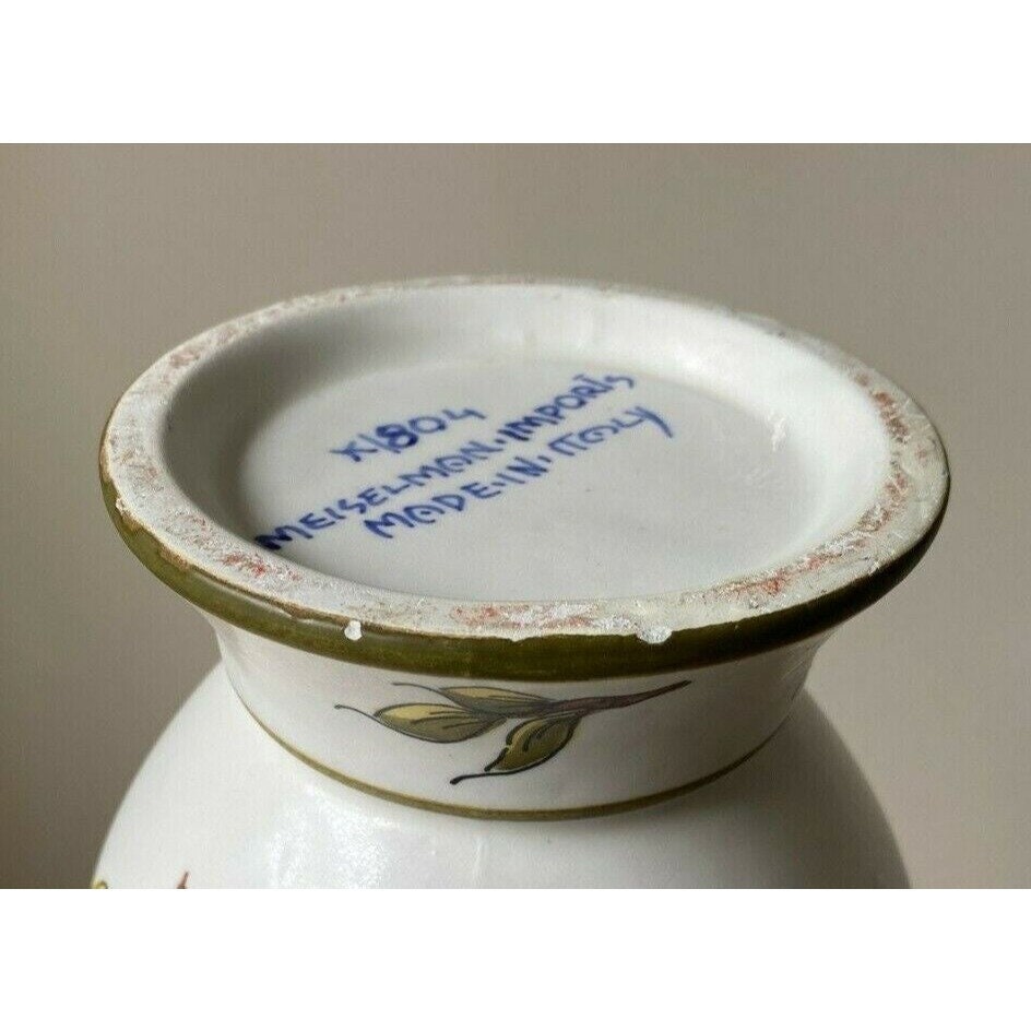 Vintage MEISELMAN IMPORTS ITALY 11.5 Bird Flowers Berries Art Pottery ...