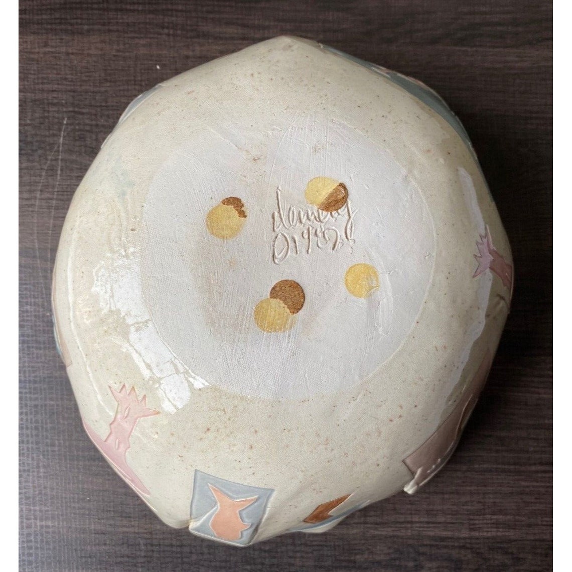 Vintage BARBARA DEMERY 12" Tropical Pinched Free Form Art Pottery Bowl ...