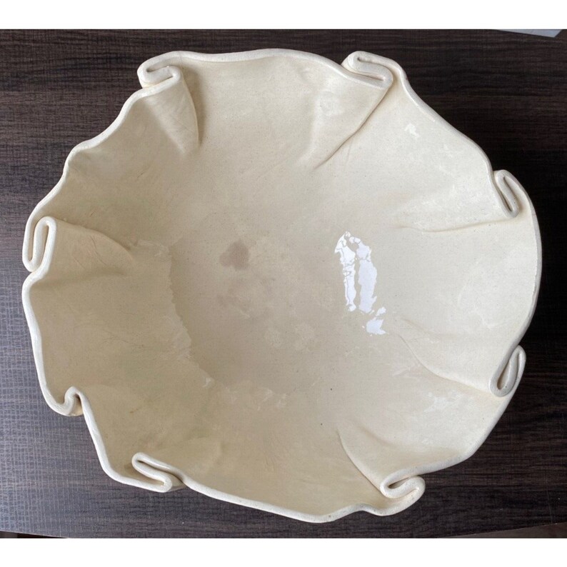 Vintage BARBARA DEMERY 12" Tropical Pinched Free Form Art Pottery Bowl ...