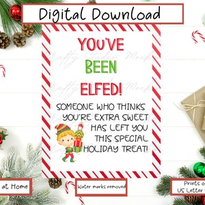 You've Been Elfed Tag, I've Been Elfed Coworker Game, Elf Printable ...