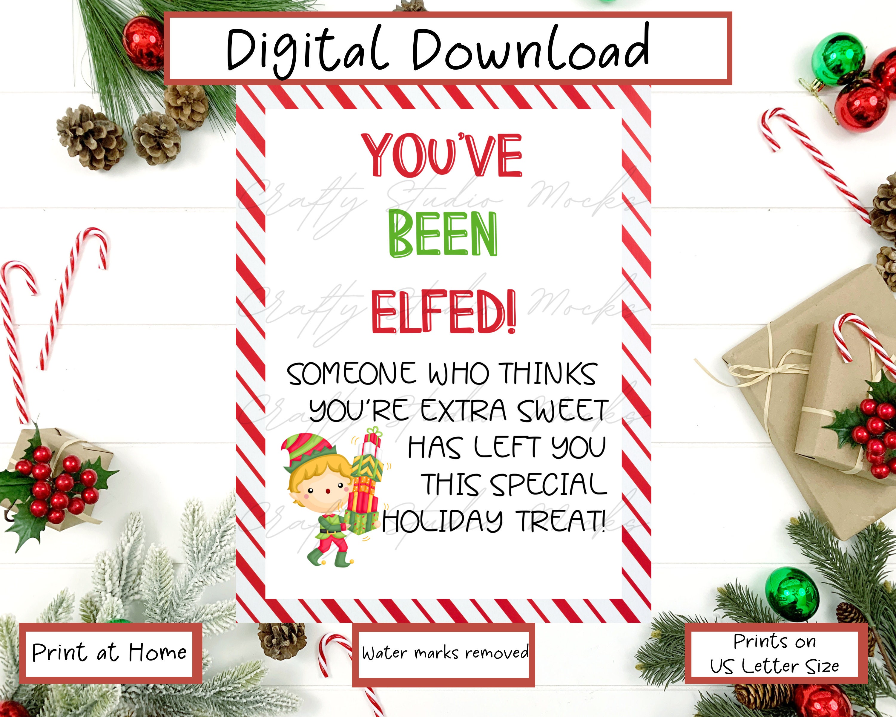 You've Been Elfed Tag, I've Been Elfed Coworker Game, Elf Printable ...