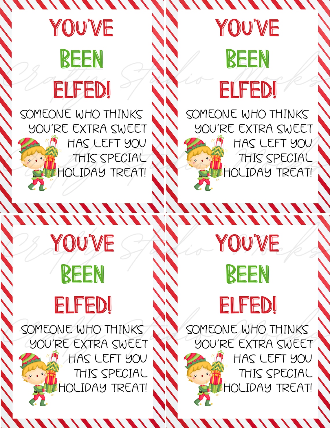 You've Been Elfed Tag, I've Been Elfed Coworker Game, Elf Printable ...