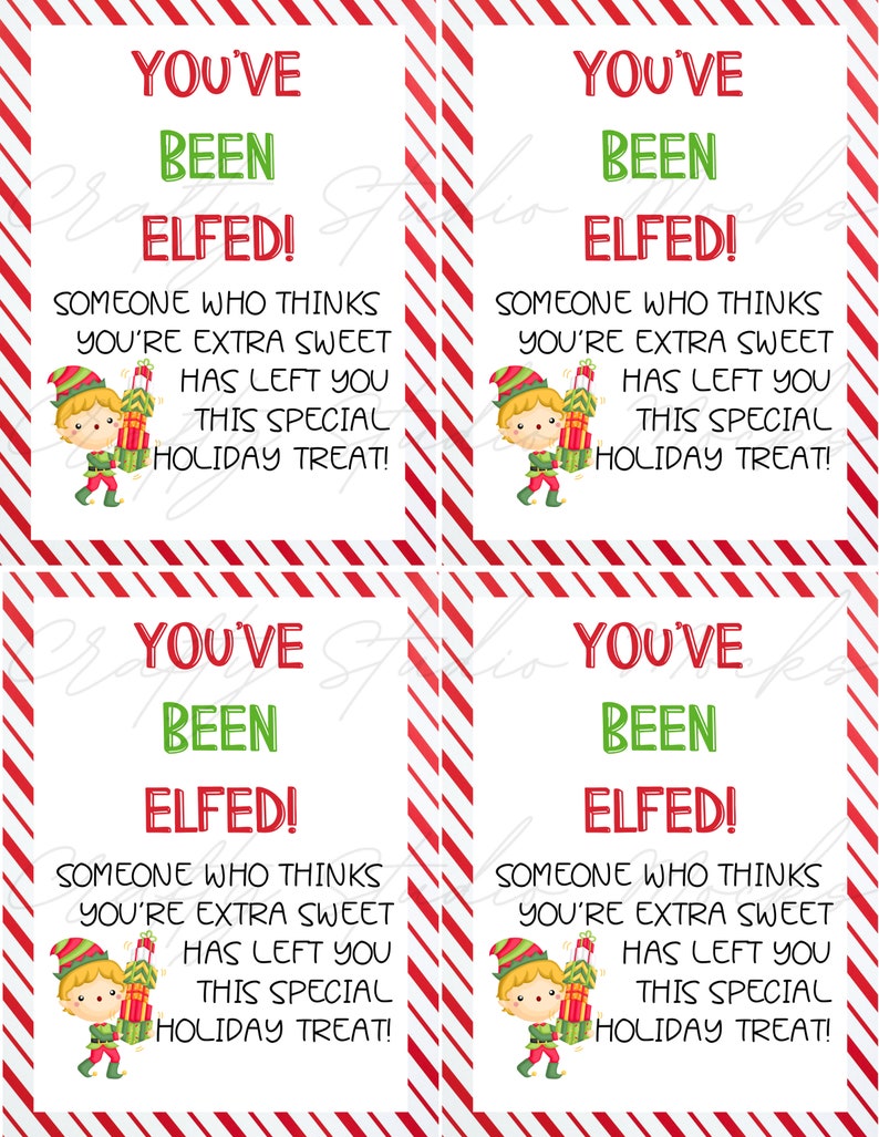 You've Been Elfed Tag, I've Been Elfed Coworker Game, Elf Printable ...