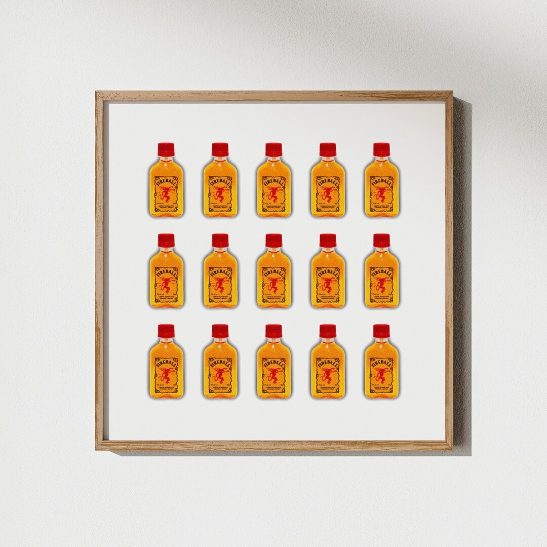 Hazy Fireball Whiskey Shooters Print Printed on Thick High Quality ...