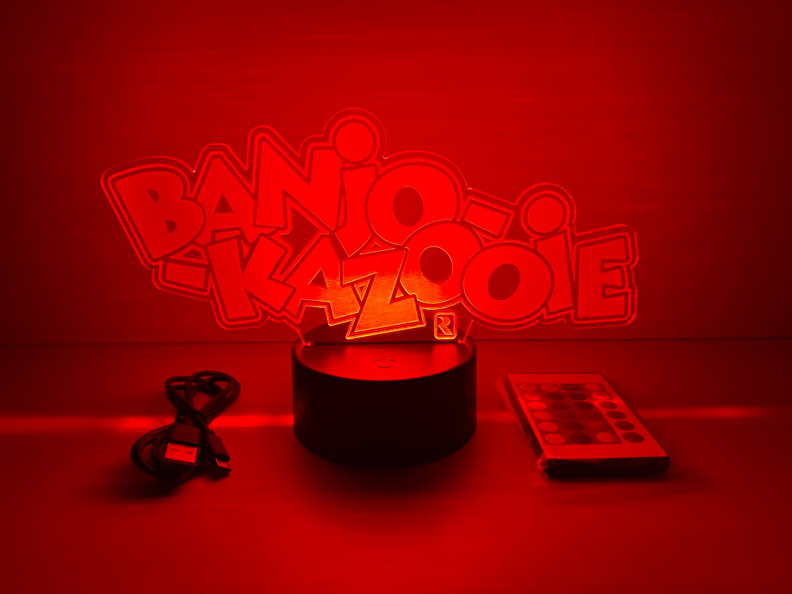 Sign Logo Lamp Led Banjo Kazooie Nintendo 64 in Acrylic Display Man ...
