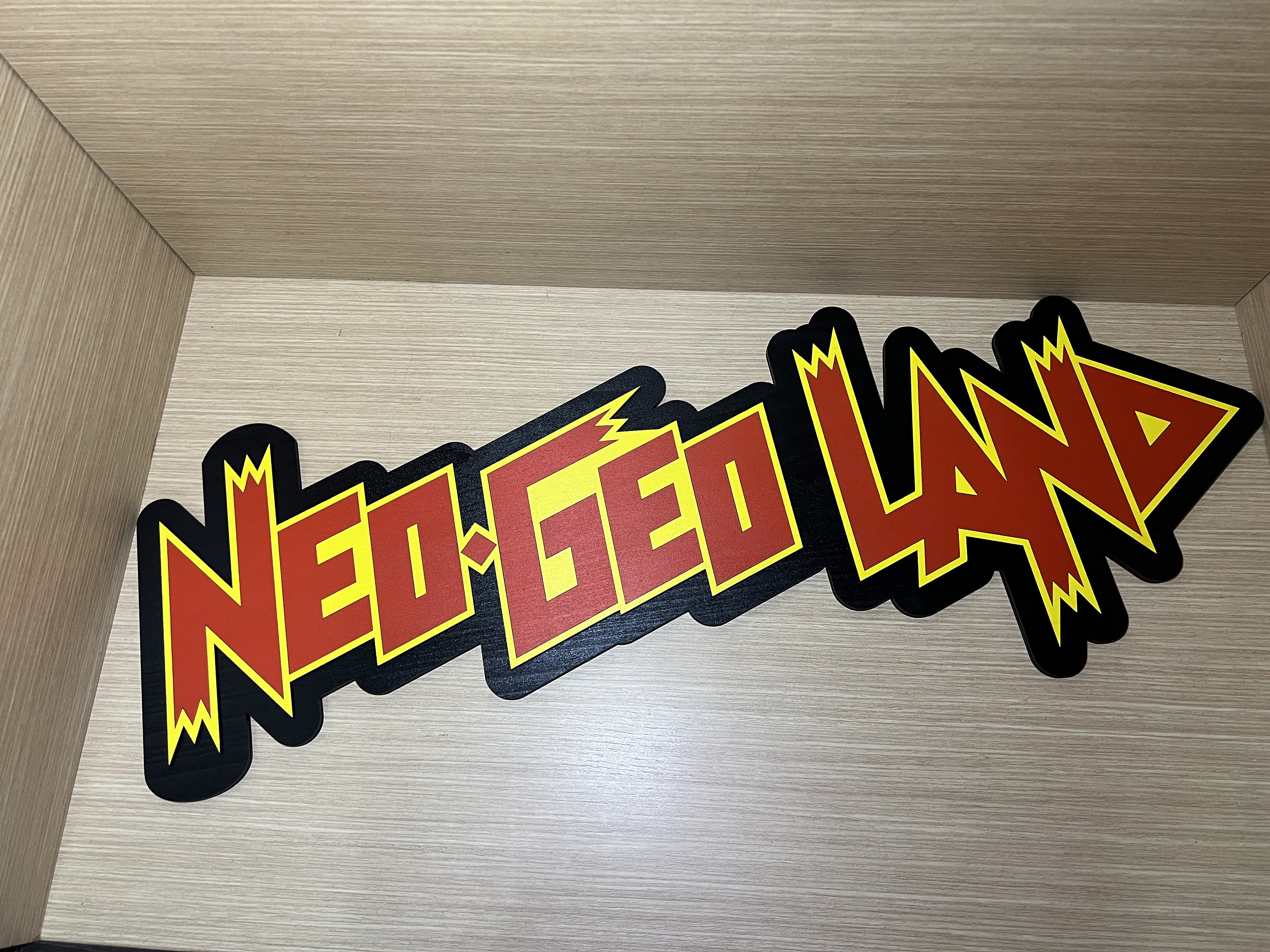 Display Sign Logo NEO GEO LAND in Wood Display Hang Wall Man Cave Aes ...