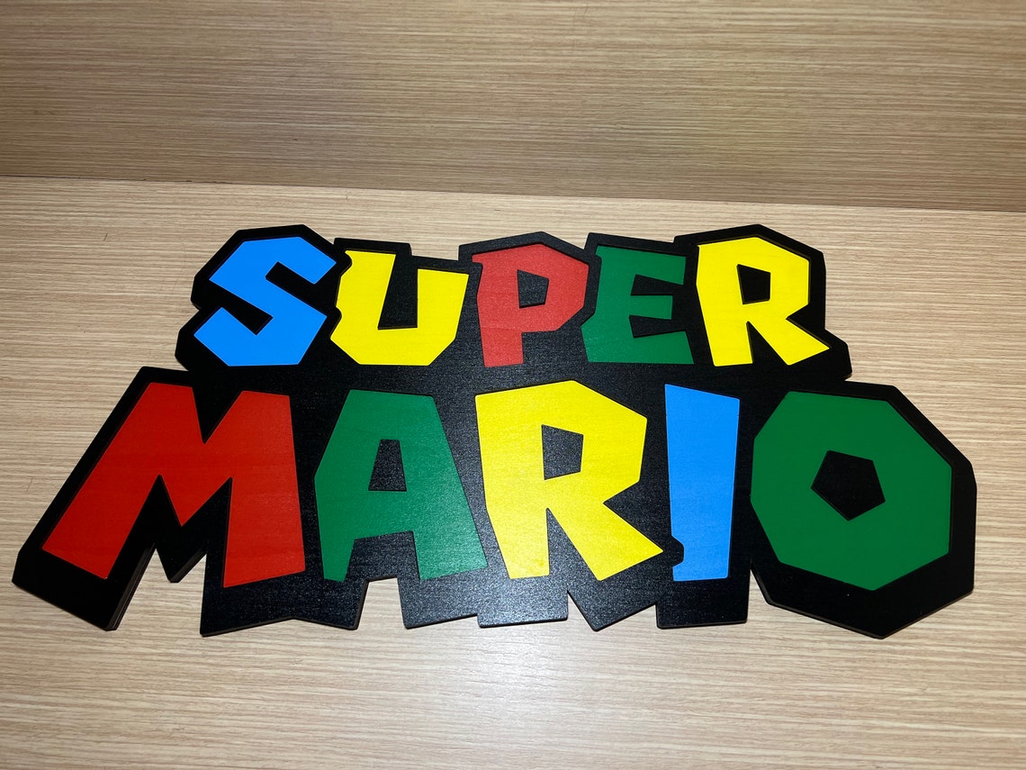 Display Sign Logo Super Mario in Wood Display Hang Wall Man - Etsy