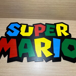 Display Sign Logo Super Mario in Wood Display Hang Wall Man Cave Aes ...