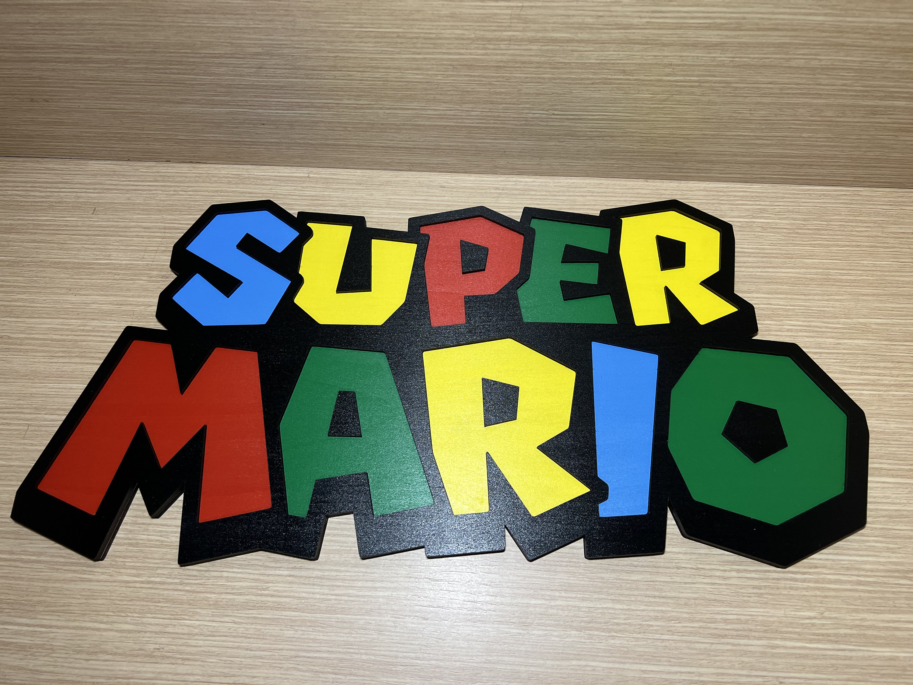 Display Sign Logo Super Mario in Wood Display Hang Wall Man Cave Aes ...