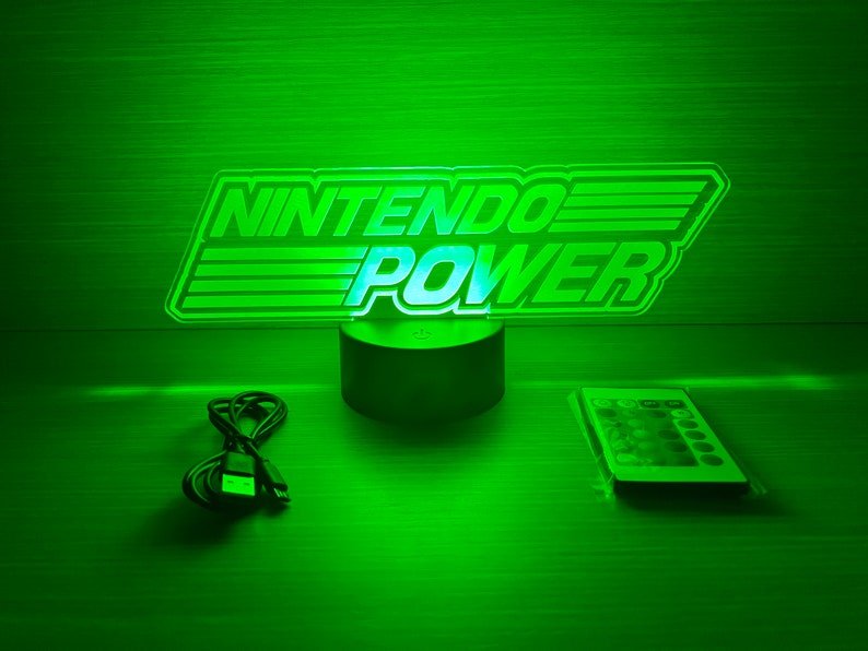 Sign Logo Lamp Led Nintendo Power in Acrylic Display Man - Etsy