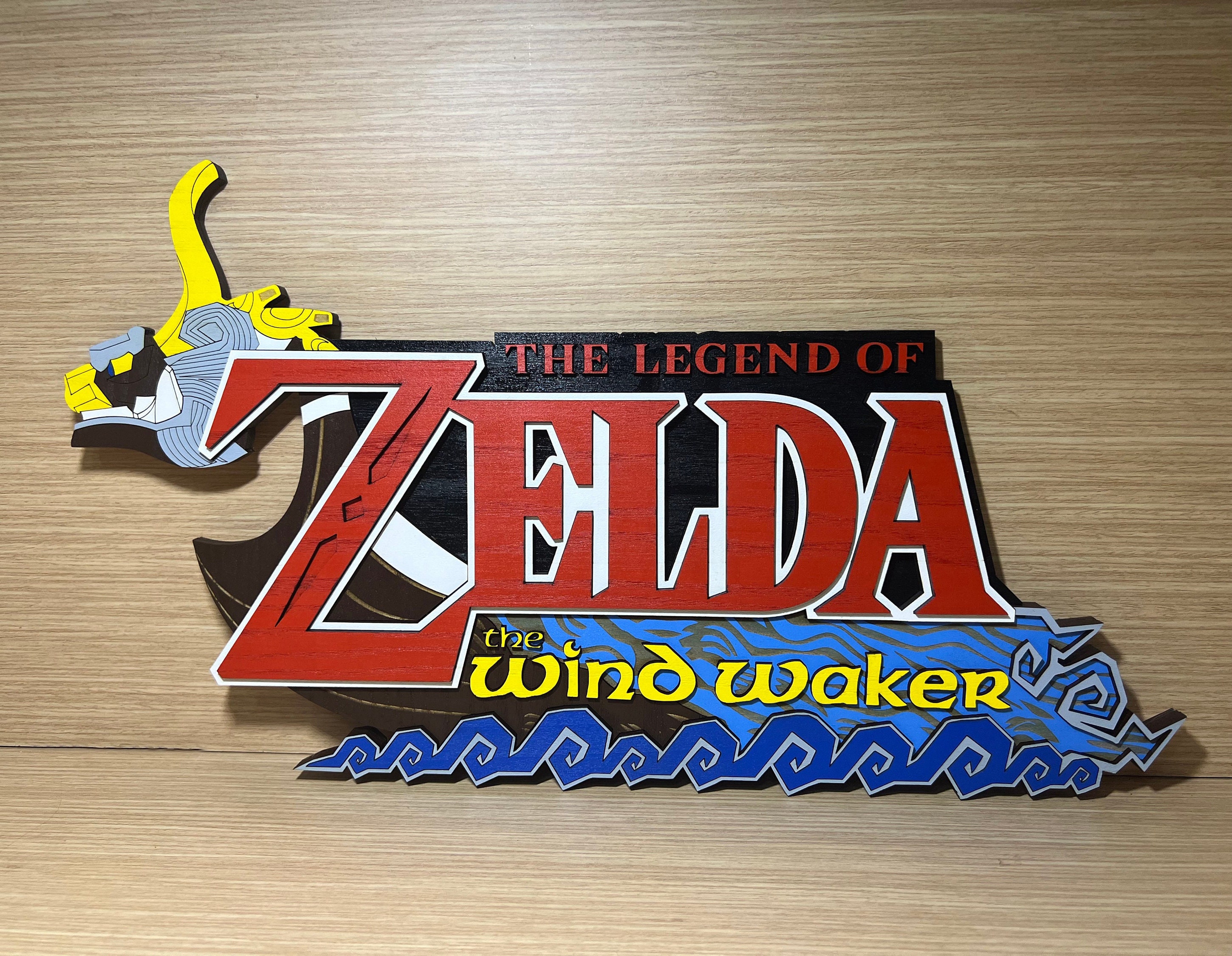 Display Sign Logo Zelda the Wind Waker in Wood Display Hang Wall Man ...