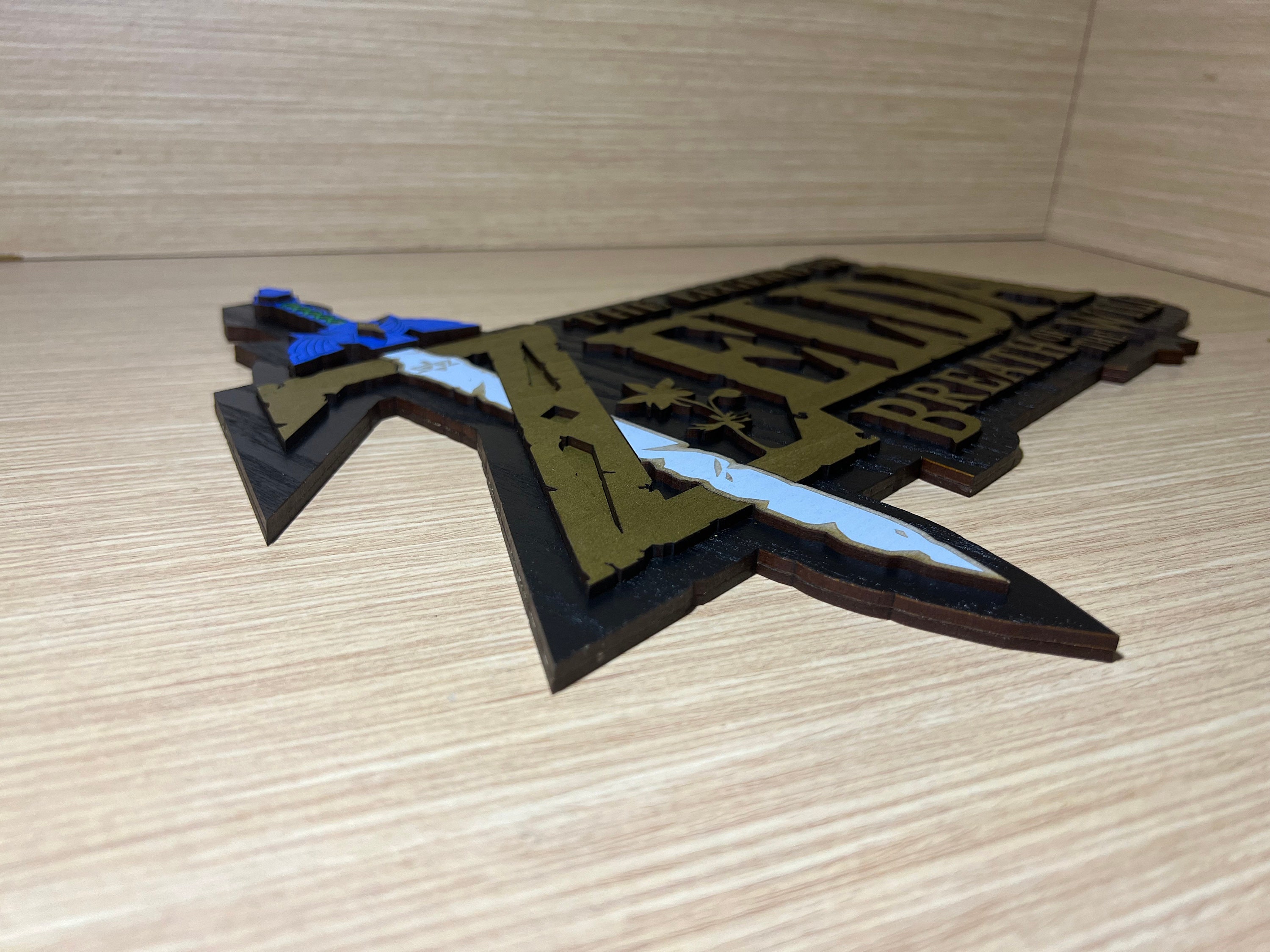 Display Sign Logo Zelda Breath of the Wild in Wood Display Hang Wall ...
