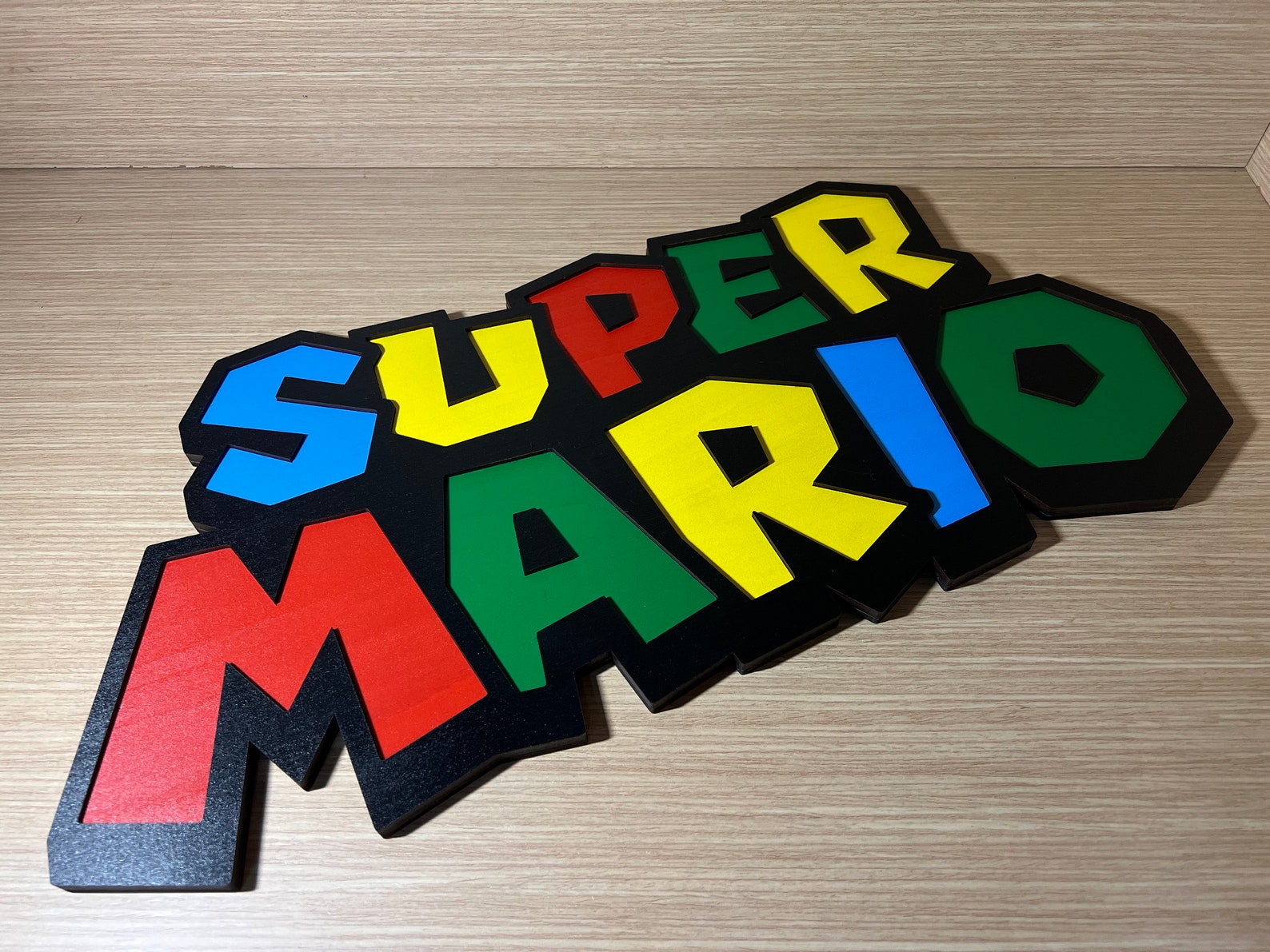 Display Sign Logo Super Mario in Wood Display Hang Wall Man - Etsy