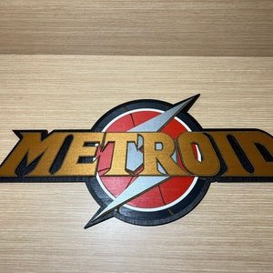 Display Sign Logo Metroid in Wood Display Hang Wall Man Cave - Etsy