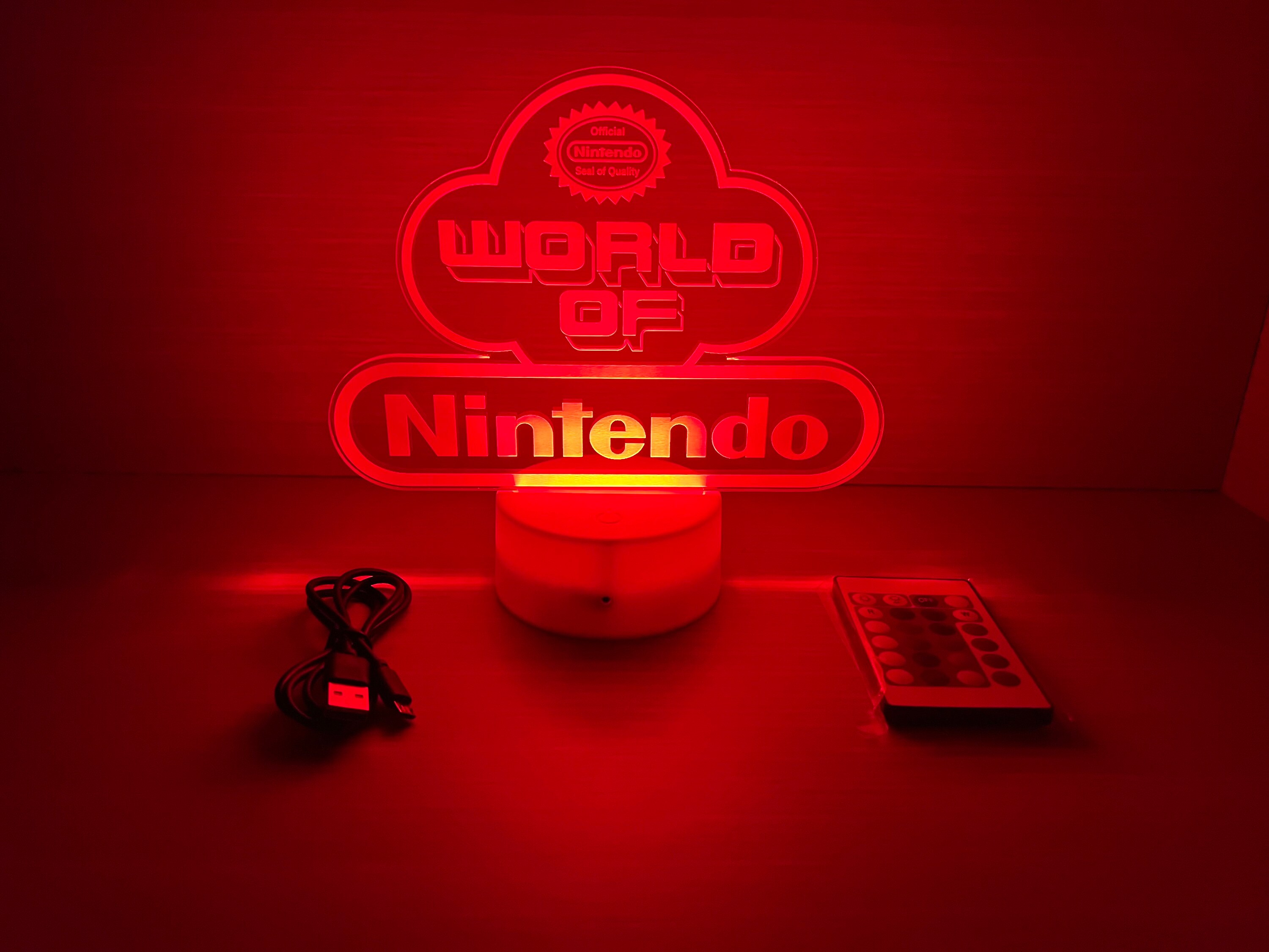 Sign Logo Lamp Led World of Nintendo 3D Cloud in Acrylic Display Man ...