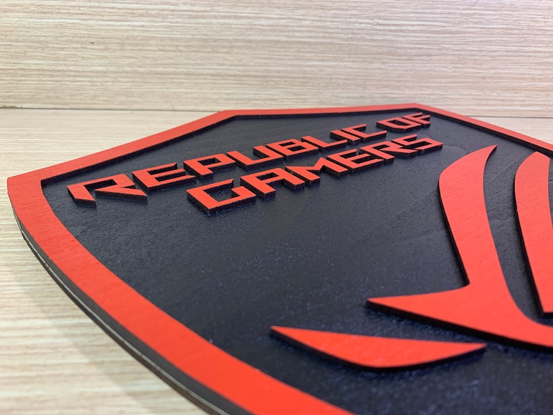 Display Sign Logo ASUS ROG Republic of Gamers in Wood | Etsy