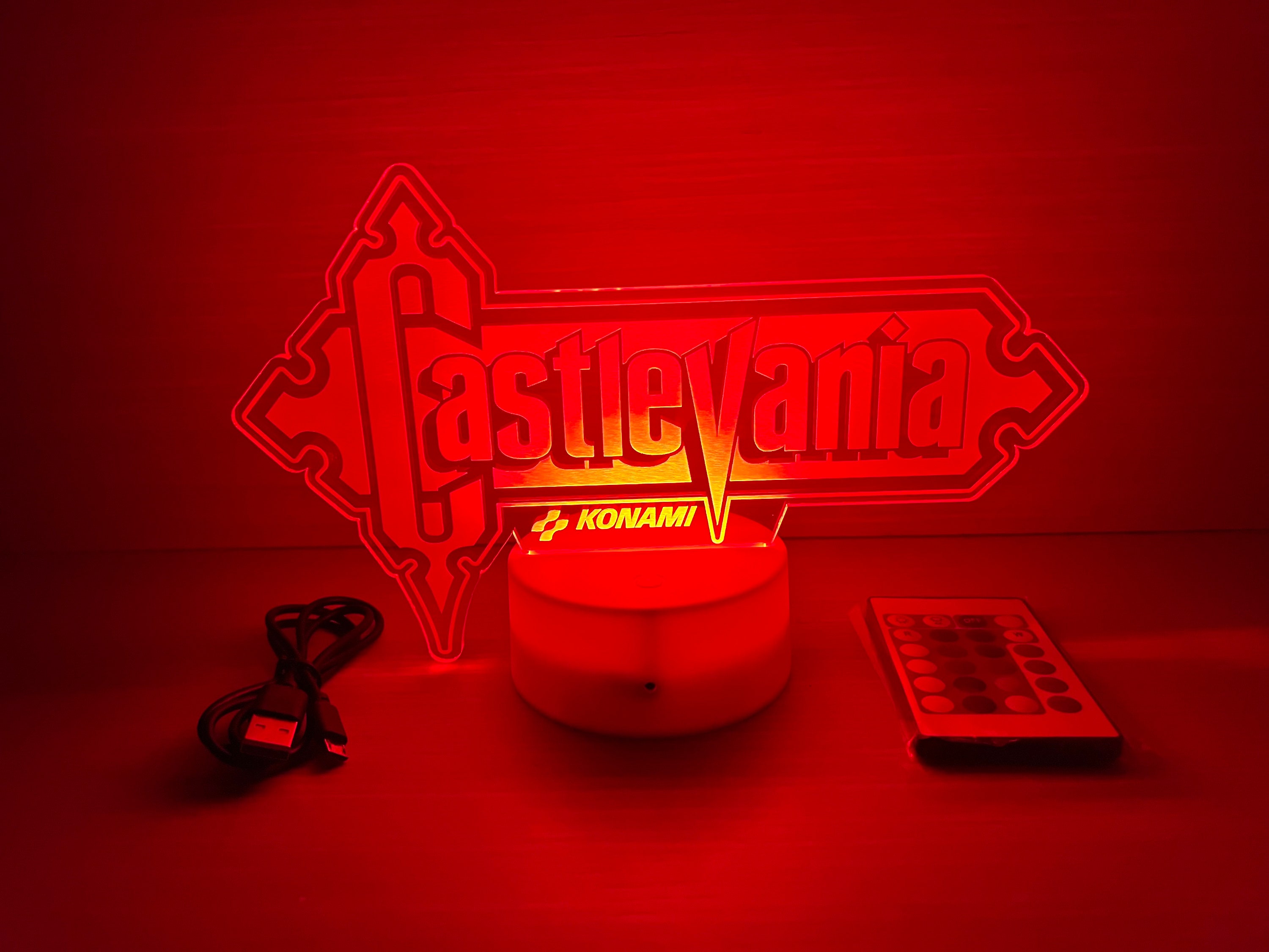 Sign Logo Lamp Led Castlevania & Konami in Acrylic Display Man Cave ...
