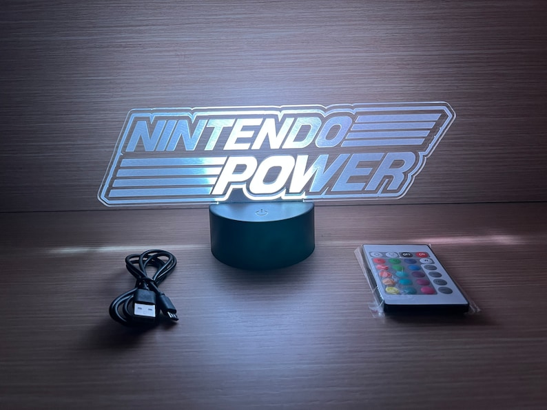 Sign Logo Lamp Led Nintendo Power in Acrylic Display Man - Etsy