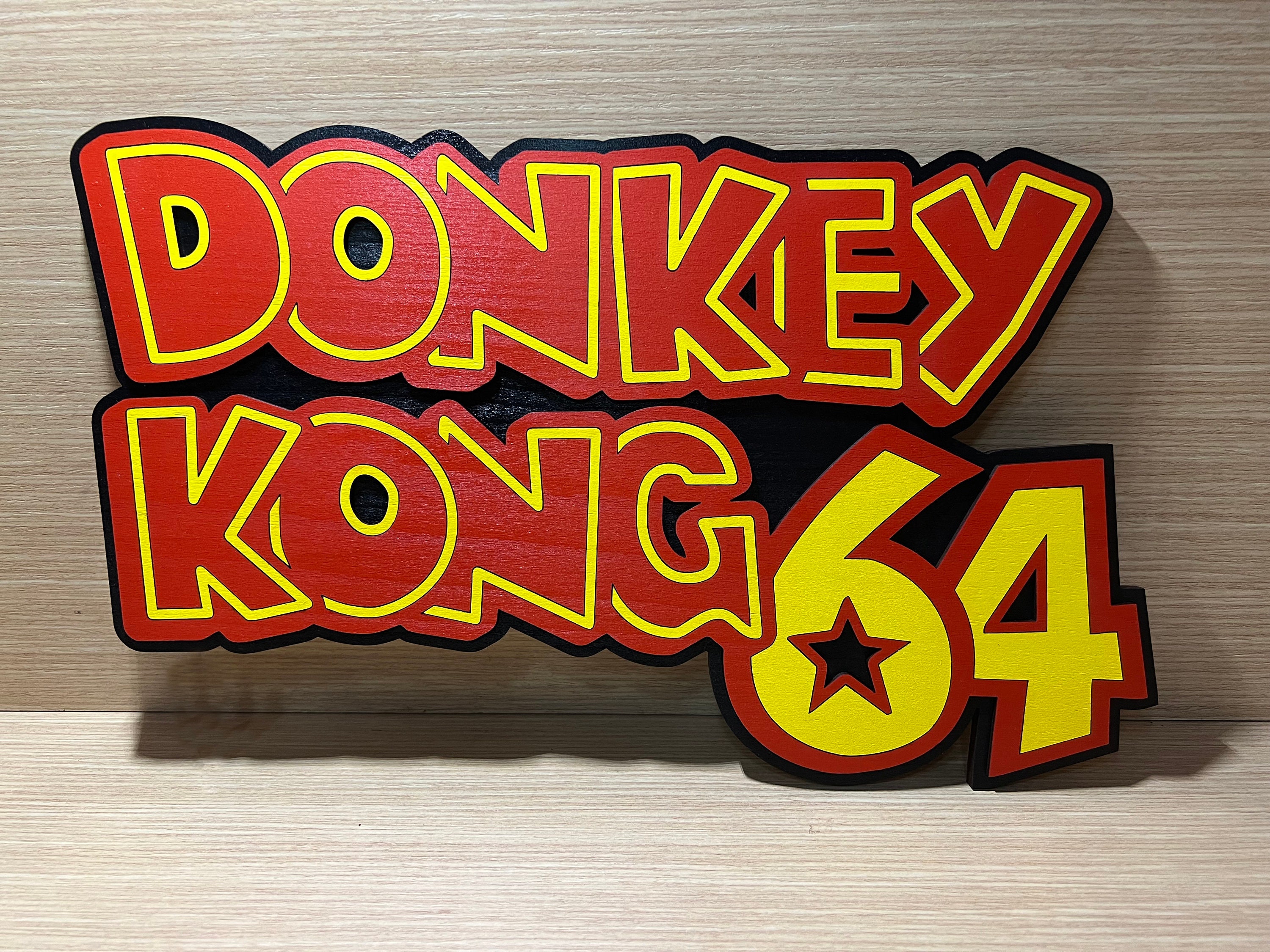 Display Sign Logo Donkey Kong 64 in Wood Display Hang Wall Man Cave ...