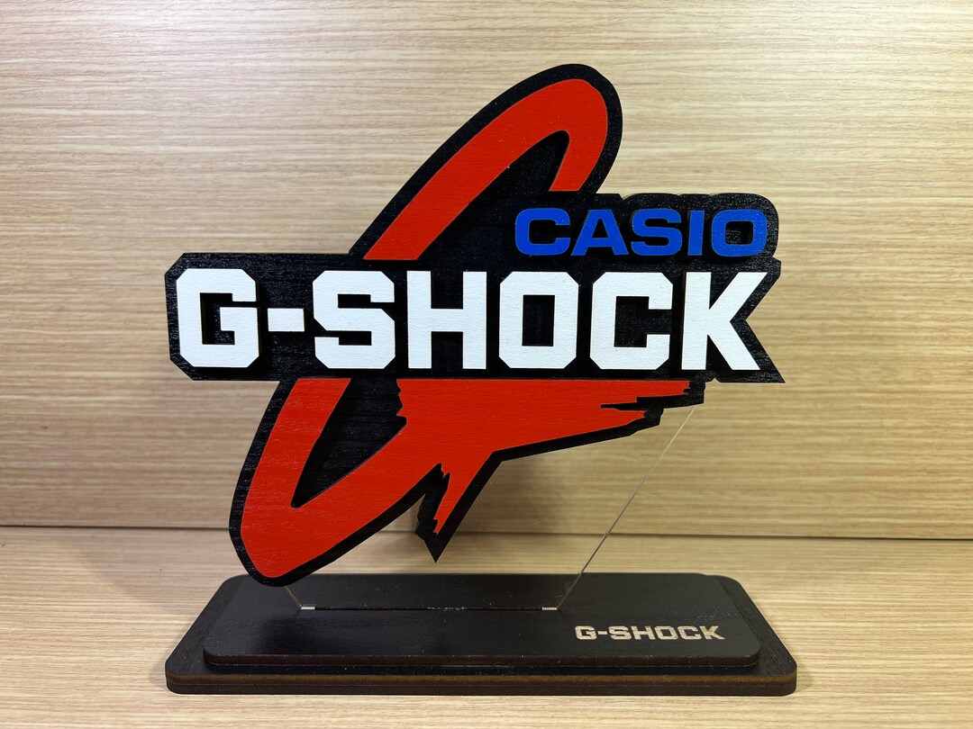 7,45x7,45 Inchs Logo Display Shelf Table Casio G-shock WOOD Sign Watch ...