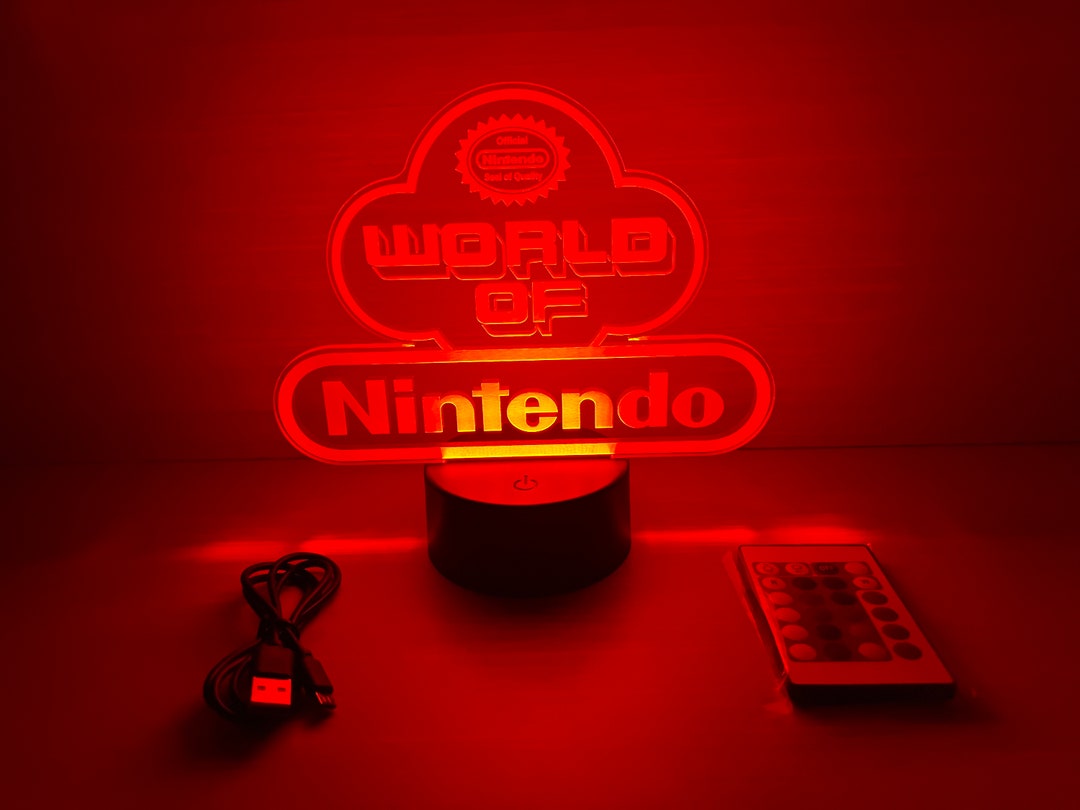 Cartel Logo Lámpara Led Mundo de Nintendo 3D Cloud en Acrílico Display ...