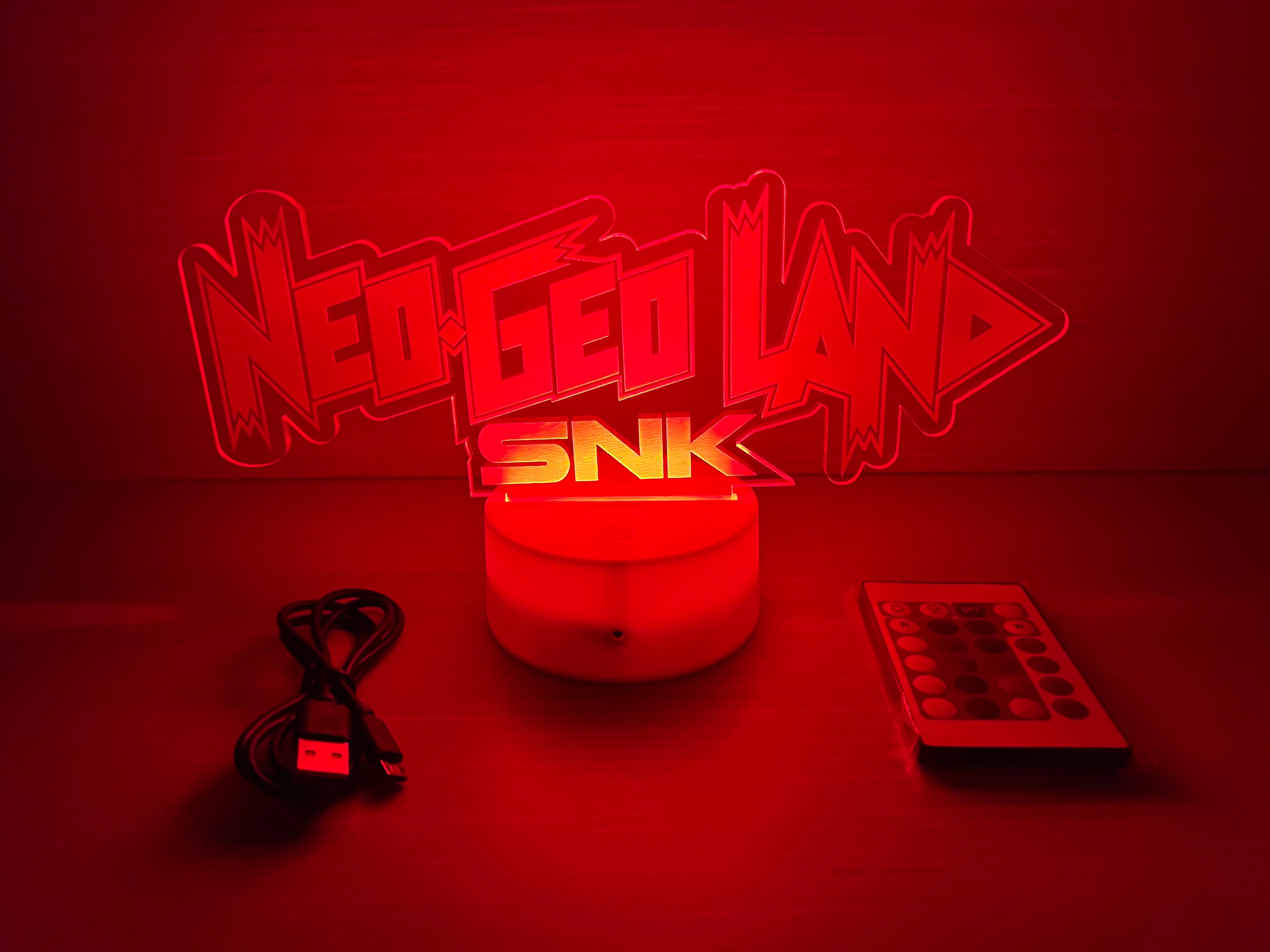 Letrero Logo Lámpara Led NEO GEO LAND snk en Acrílico Display Man Cave ...